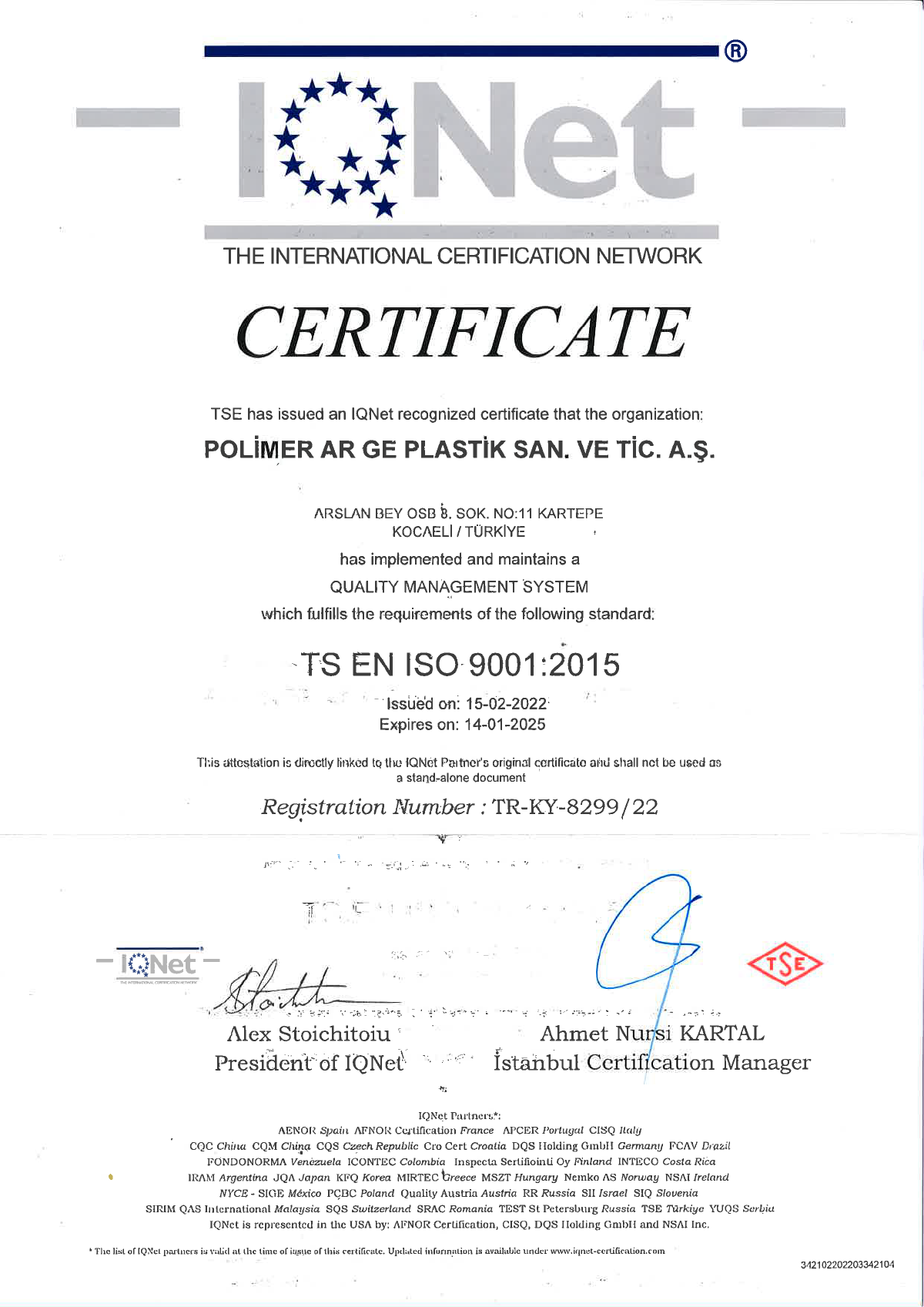 Yönetim Sistemleri / Sertifikalar - Polimer Arge